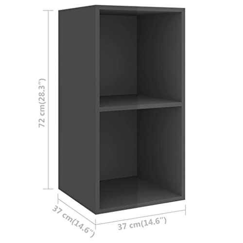 Homvdxl Floating TV Stand Set, 2PCS Wall Mounted Entertainment Center with Storage Cabinet 28.3" Modern TV Media Console Living Room Sideboard Cupboard Unit, Grey High Gloss
