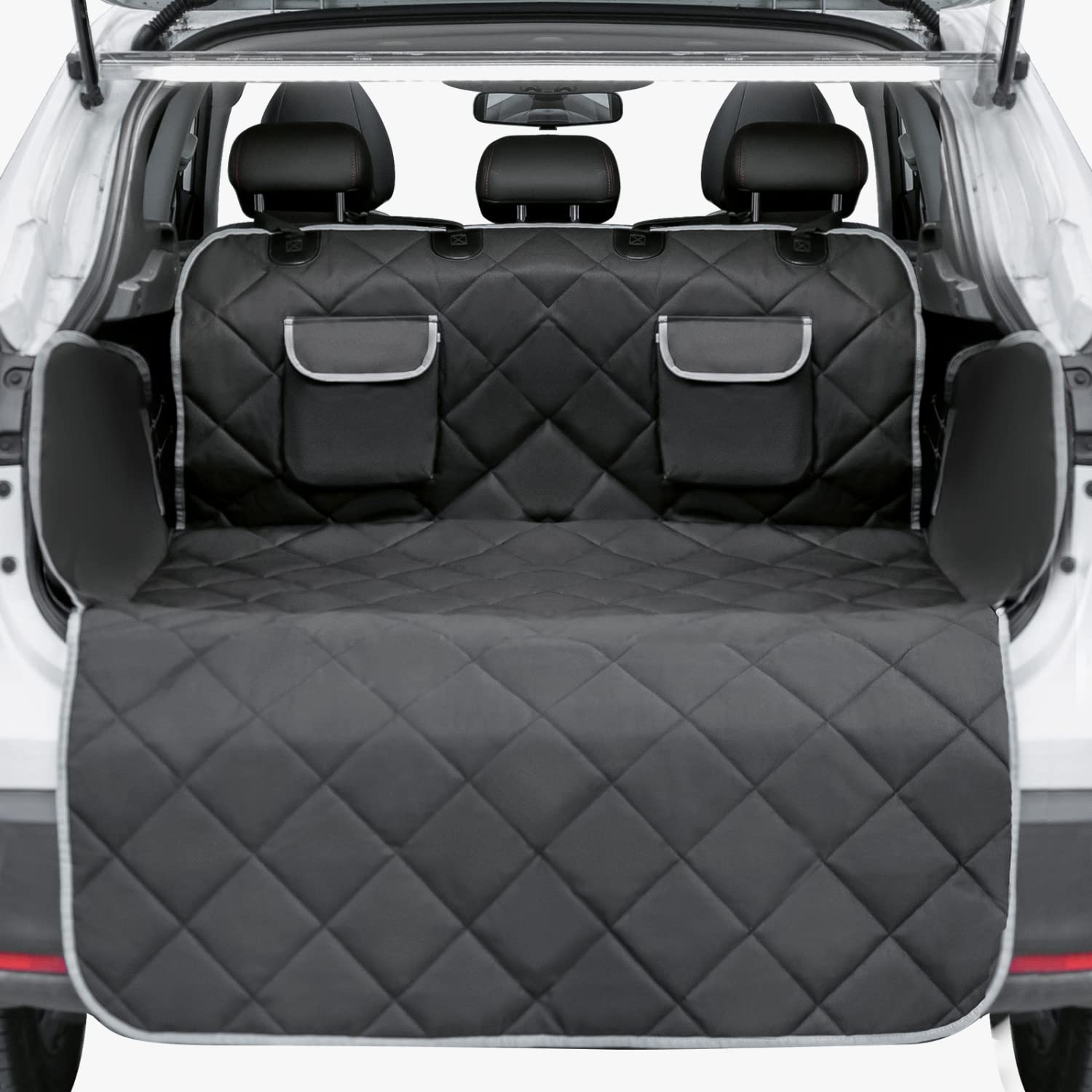 Nobleza Cargo Liner for Dogs, Nonslip Waterproof Dog Car Cover for SUV with Bumper Flaps and Storage Pockets, Universal Washable Pet Cargo Trunk Liner Protector for Safety, 40.5" W x 72.5" L