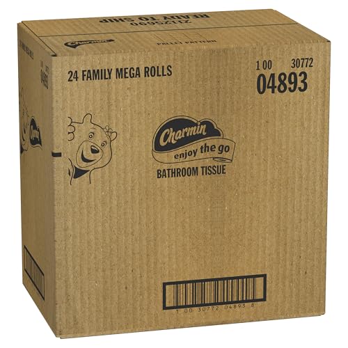 Charmin Toilet Paper Ultra Strong Clean Touch, 24 Family Mega Rolls = 120 Regular Rolls (Packaging May Vary), Bulk Toilet Paper, Household Essentials