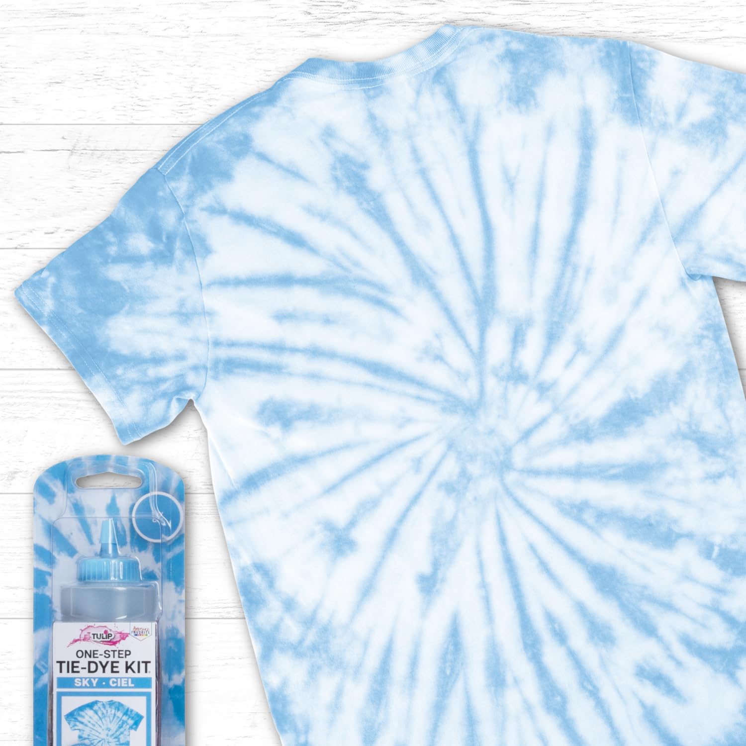 Tulip One-Step Tie-Dye Kit, Vibrant Colors for Fabric 4 fl oz, Sky