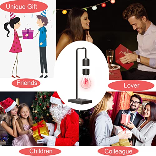 Floatidea Magnetic Levitating Lamp with Phone Wireless Charger Levitation Floating Light Bulb Novelty Love Lamp for Valentine's Day Birthday Anniversary Romantic Christmas Gift Decoration