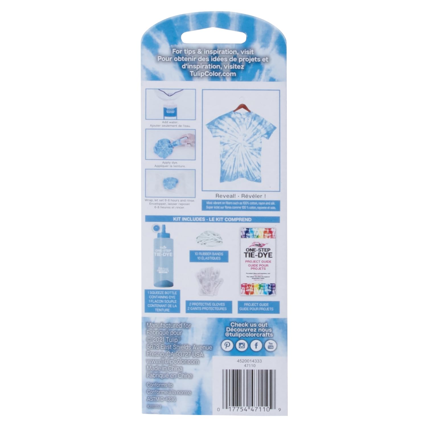 Tulip One-Step Tie-Dye Kit, Vibrant Colors for Fabric 4 fl oz, Sky
