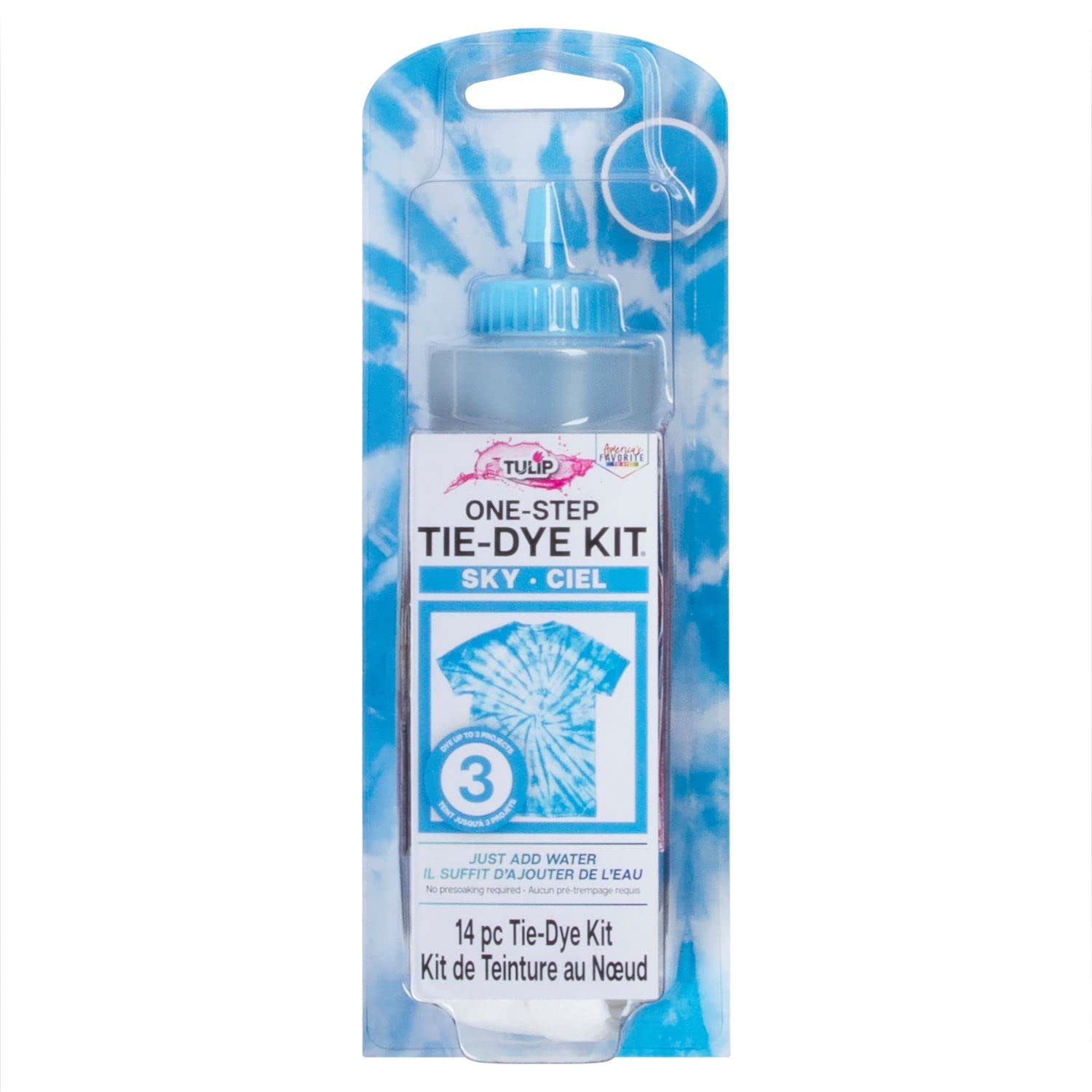 Tulip One-Step Tie-Dye Kit, Vibrant Colors for Fabric 4 fl oz, Sky