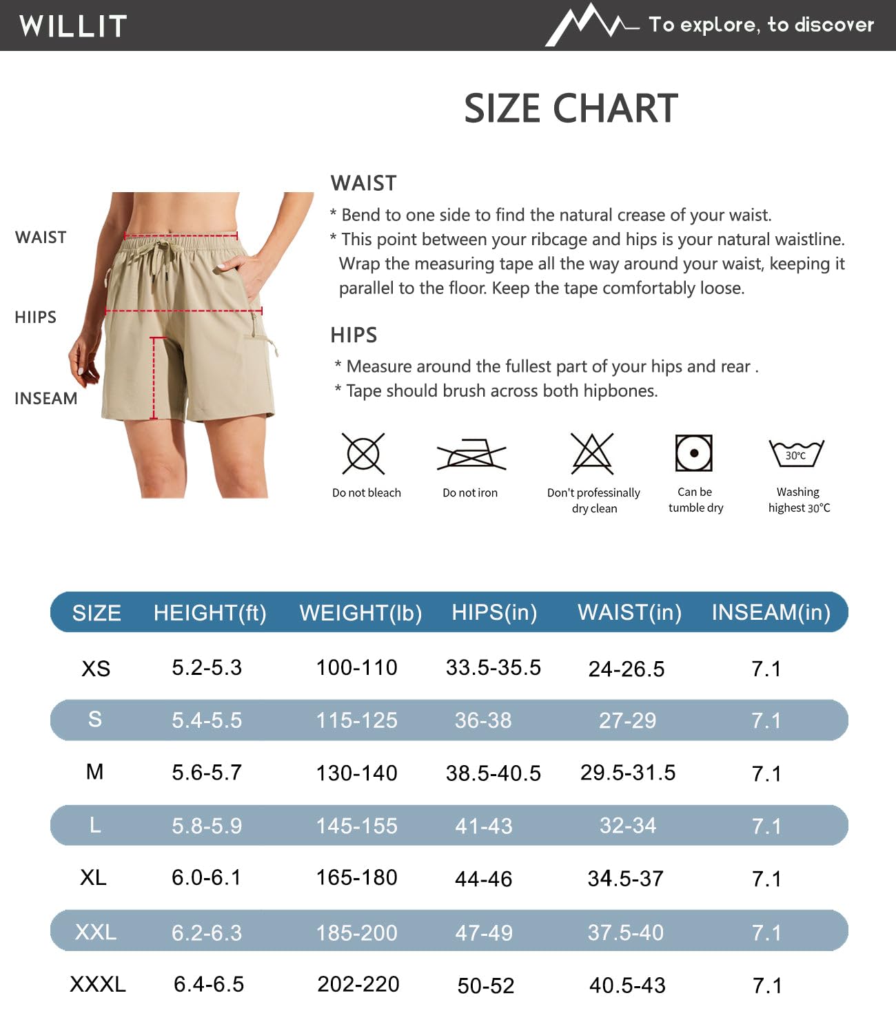 Willit Women's Shorts Hiking Cargo Shorts Quick Dry Golf Active Athletic Shorts 7" Lightweight Summer Shorts with Pockets Ocean Blue L