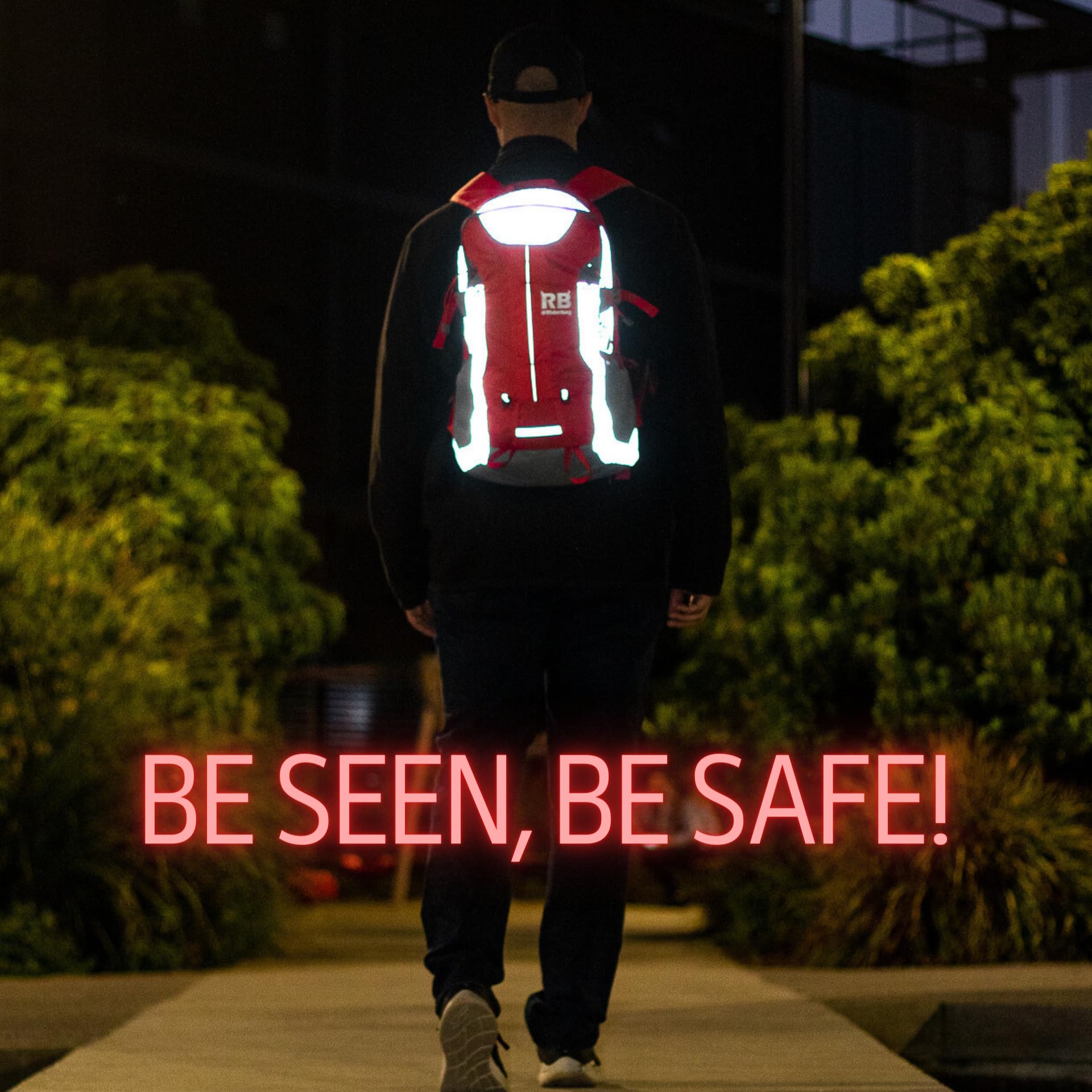 riderbag Reflective Motorcycle Backpack 35L, Lightweight Water-Resistant Daypack with Laptop Pocket for Commuting, Biking, and Daily Use β Red