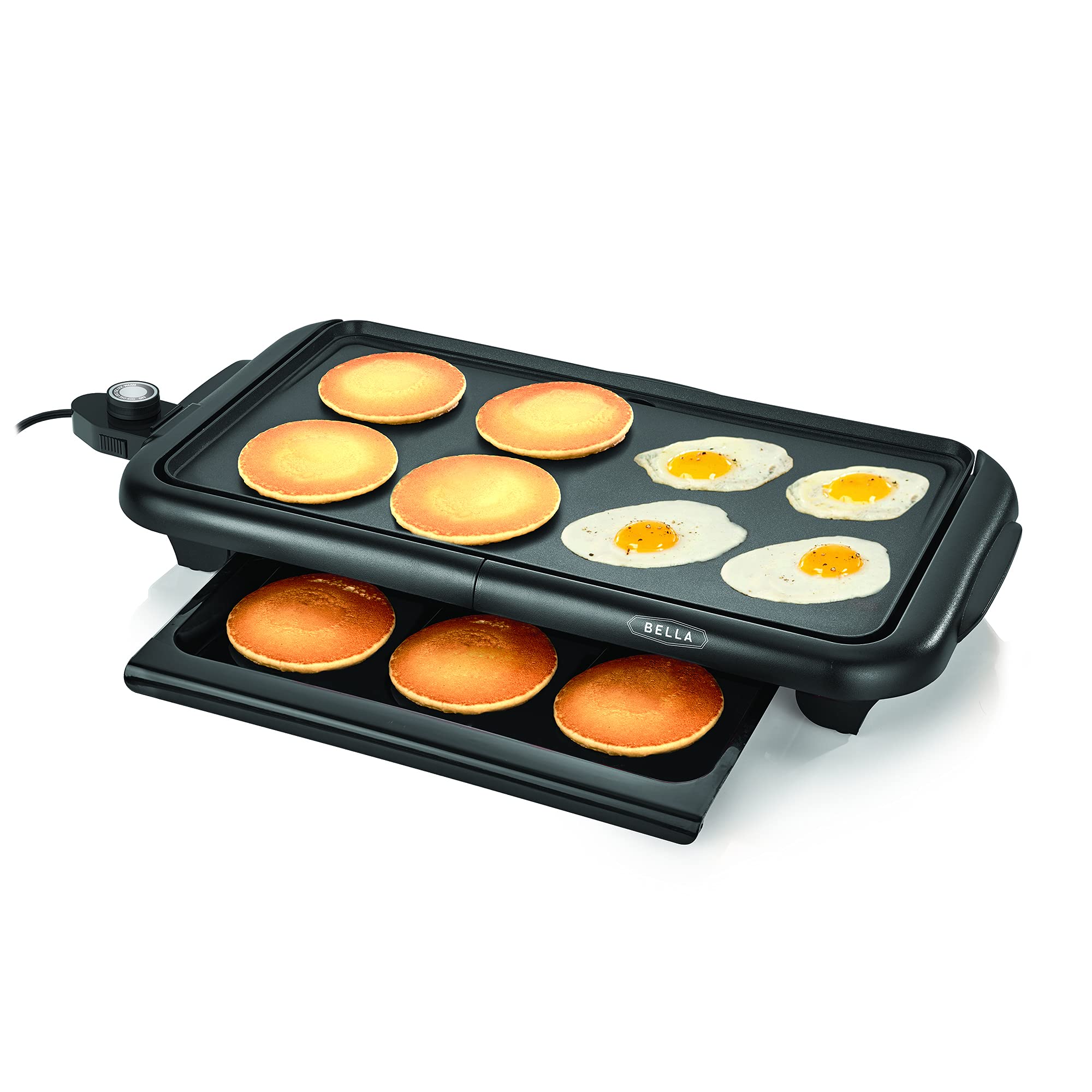 BELLA Electric Skillet, Frying Pan, Griddle and Warming Tray Bundle - Nonstick Copper Titanium Coating, Adjustable Temperature, Dishwasher Safe