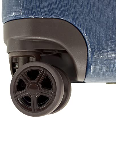 London Fog Brentwood II Expandable HARDSIDE Spinner, Blue, Carry-On 20-Inch