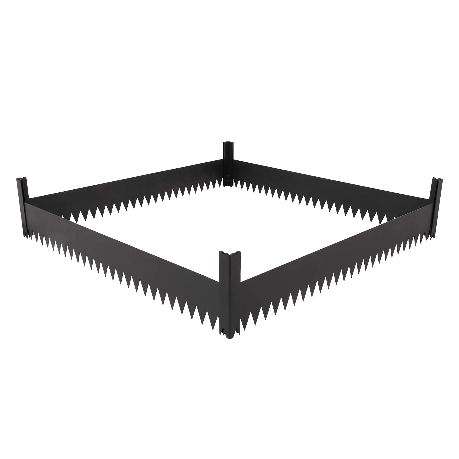 Benmachu 4 Pack 90°Connector Clips, 10" Corner Clips Height Cor-Ten Metal Stakes for 6 & 8 inch Tall Steel Landscape Edging,Black