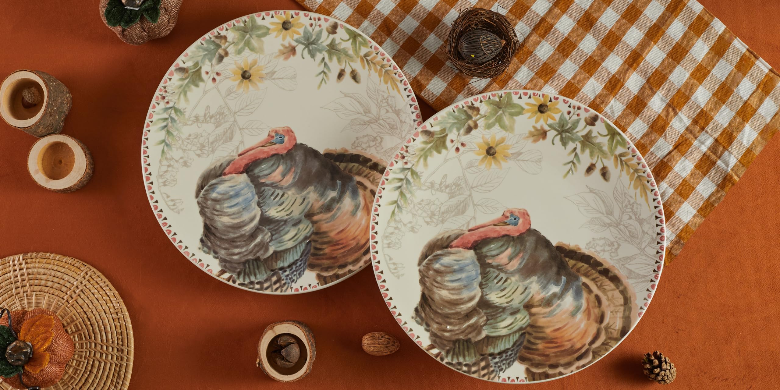 Bico Blessing Season 11 inch Dinner Plates, Set of 4, for Pasta, Salad, Maincourse, Microwave & Dishwasher Safe