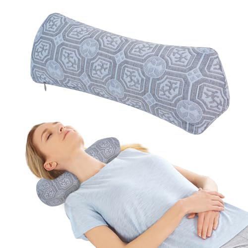 Neck & Cervical Pillows, Buckwheat Pillow Cervical Neck Roll Pillow Buckwheat Hulls Filling Cooling Round Pillows Lunch Break Buckwheat Pillow Office Waist Support Organic Buckwheat Pillow ( Color : C