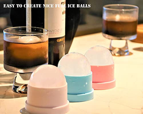 DAPOWER Ice Ball Maker Mold - Set of 2, Round Ice Cube Mold, 2.4 Inch Sphere Ice Cubes for Whiskey, Cocktails, Bourbon (2, White)