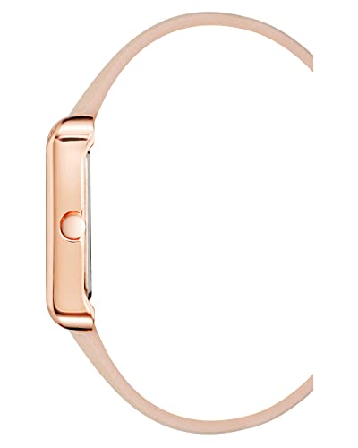 Nine West Women's Japanese Quartz Dress Watch with Faux Leather Strap, 18 (Model: NW/2116RGBH), Blush Pink/Rose Gold