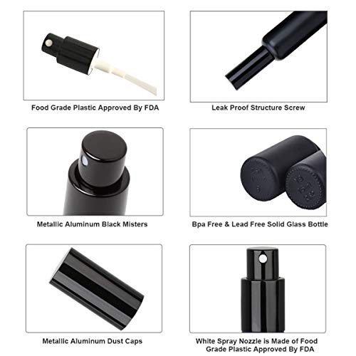 Cocktail Atomizer Sprayer - 1.7OZ / 50ml, Cocktail mister Vermouth Spritzer Bitters Spray Bottle for Cocktails Portable Perfume Refillable Sprayer, SC008 (Black)