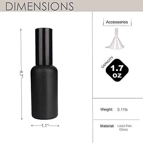 Cocktail Atomizer Sprayer - 1.7OZ / 50ml, Cocktail mister Vermouth Spritzer Bitters Spray Bottle for Cocktails Portable Perfume Refillable Sprayer, SC008 (Black)
