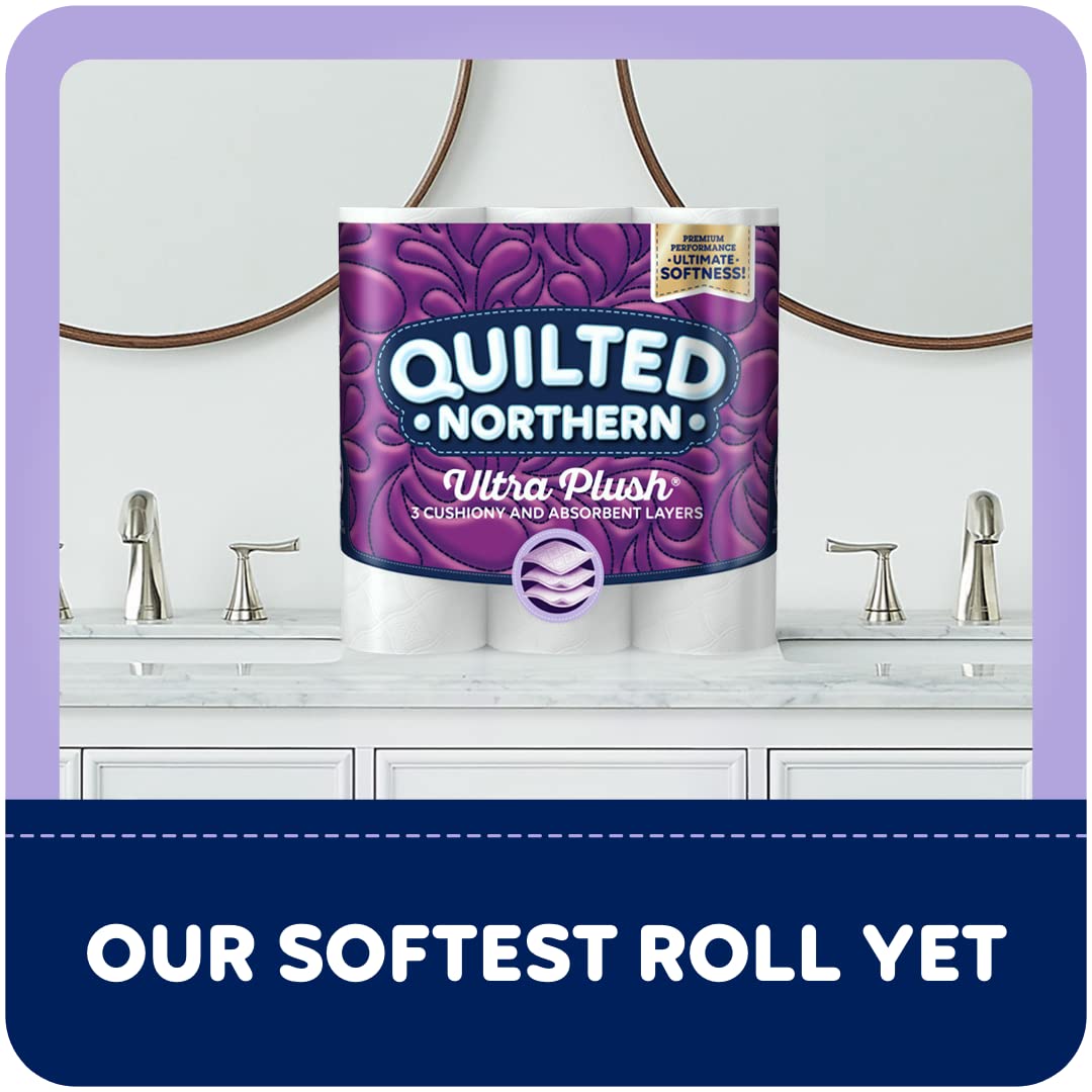 Quilted Northern Ultra Plush® Toilet Paper, 12 Mega Rolls = 48 Regular Rolls, 3-ply Bath Tissue