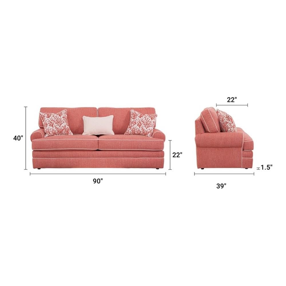 American Furniture Classics Coral Springs Model 8-040-S260C Sleeper Sofa with Three Matching Pillows Sofabed