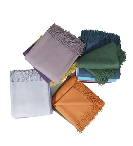 100% Baby Alpaca Wool Blanket Throw Solid Color Design for Bed Couch Sofa Soft Warm Peruvian Alpaca Wool Blankets 72" x 52" (Brown)