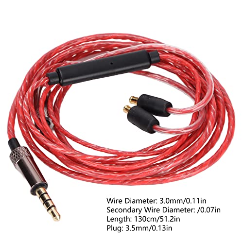 Qinlorgo Audio Extend Cord, Stable Signal Smooth Ergonomic Strong Corrosion Resistance Headphone Audio Cable for CKR90 CKR100 LS50 LS70 for E50 E70 LS200 LS300 LS400