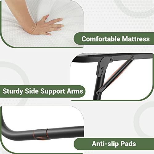Unikito Folding Bed with Mattress for Adults, Portable Rollaway Guest Bed, Cot Size Foldable Bed with 5 Inch Memory Foam Mattress and Metal Frame, Roll Away Bed Storage Cover Included, 75 x 31 Inch