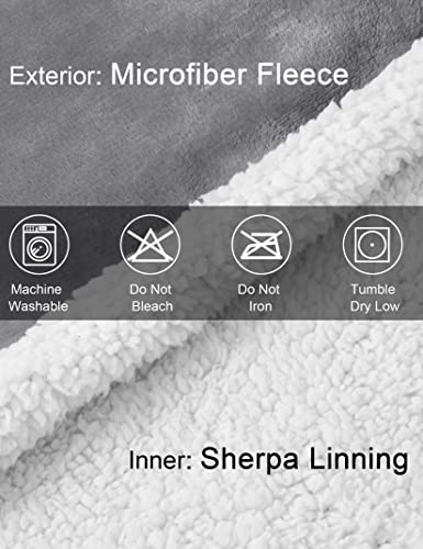 Wearable Blanket Hoodie Oversized Sweatshirt Blanket for Adults Women Men Fleece Sherpa Blanket Jacket with Sleeve Big Pocket