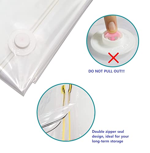 PicoHemmo Vacuum Storage Bags 10-PACK for Travel Packing Space Saver Bags for Comforters Blankets and Pillows Sealler Bags Hand Pump Included(S*2+M*3+L*3+J*2)
