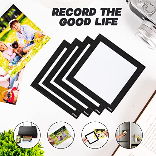 4X4" Magnetic Picture Frame with Black Border(10 Pack) ,Square Magnet Photo Pockets,Decorations for Fridge/Lockers with Clear Plastic Cover (Classic)