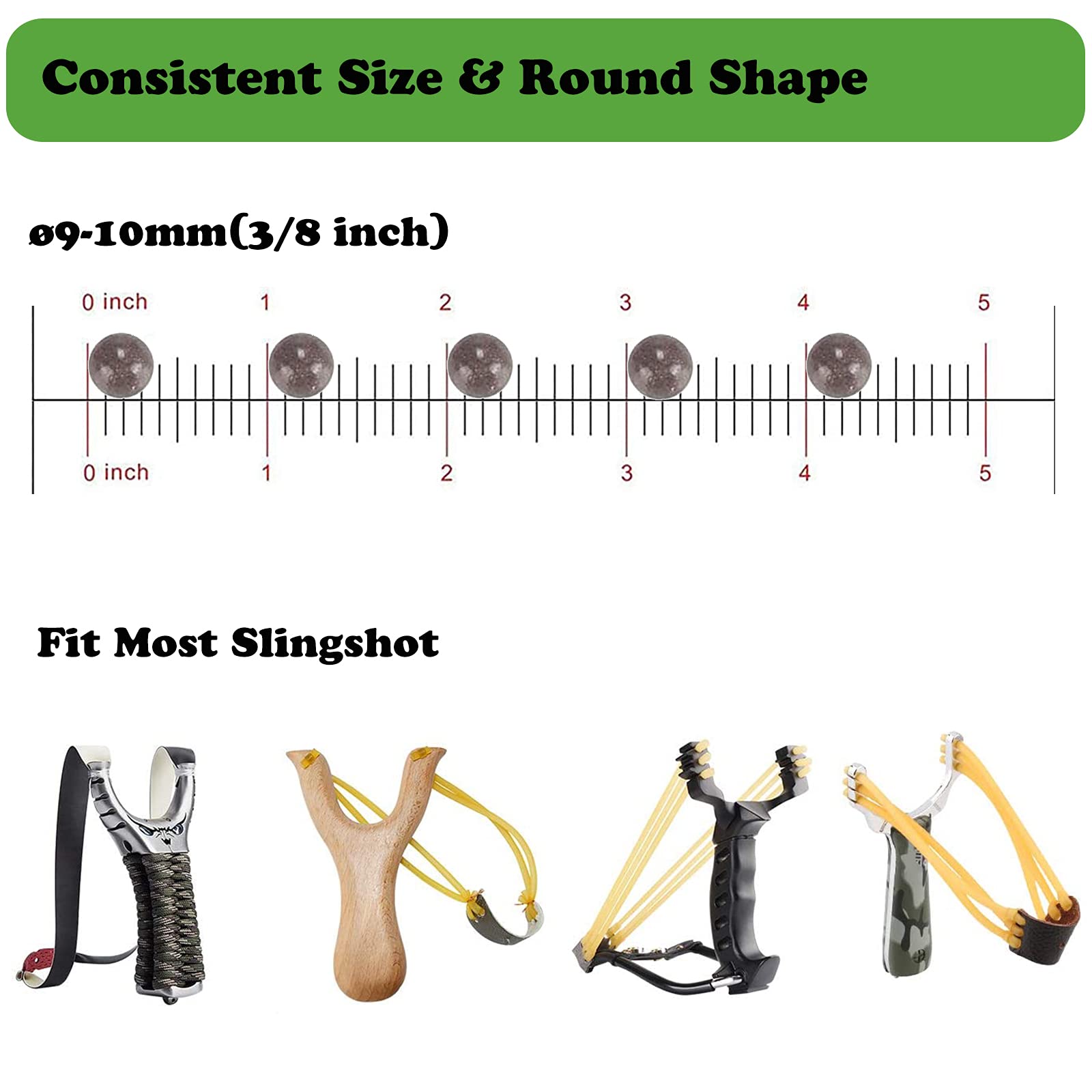 Timbocca Slingshot Ammo 3/8 Inch, 5500g Biodegradable Clay Sling Shot Ammo Ball 9mm - 10mm for Hunting and Target Practice