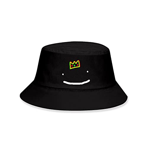 MARLLEGEBEE Ranboo Merch Hat Dream Team SMP Letter Print Unisex Bucket Hat Ranboo Logo Fisherman Hat (a,L)