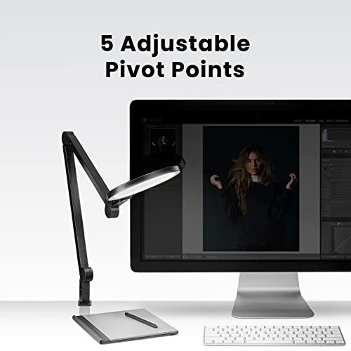 LUME CUBE Edge LED Desk Light (Pack of 2) | Remote Work Swing Arm Desk Lamp with Clamp | Video Conferencing Lighting, Zoom Webcam, Task Light, Table Lamp | Adjustable Brightness, Color Temperature