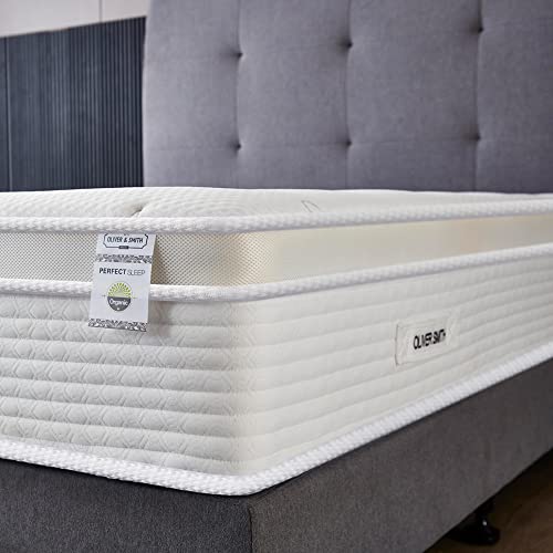 Queen Mattress - 12 Inch Cool Memory Foam & Spring Hybrid Mattress with Breathable Cover - Comfort Plush Euro Pillow Top - Rolled in a Box - Firm - Oliver & Smith