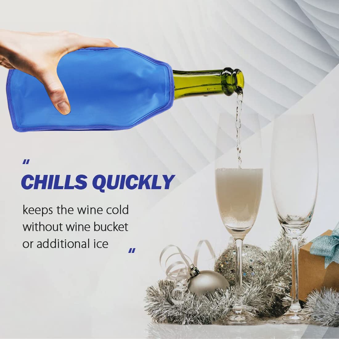 Wine Cooler | Bottle Cooler Fits 750ml and 1.5L Bottle | Wine Chilling Sleeves Ideal For Champagne Wine and Beer(2Pack)