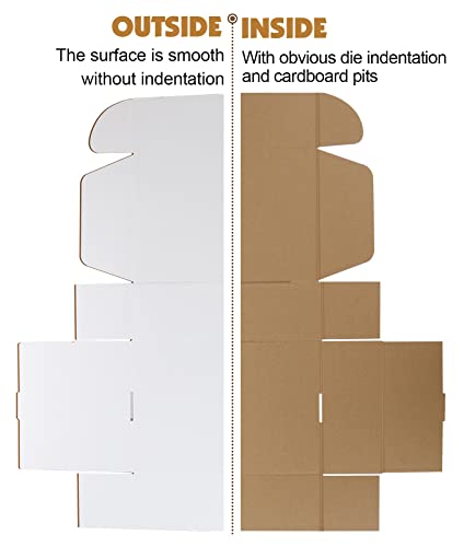 Shipping Boxes 12x9x3, HERKKA 20 PACK White Corrugated Cardboard Mailer White Gift Box, Medium Mailing Boxes for Small Business Packaging Supplies