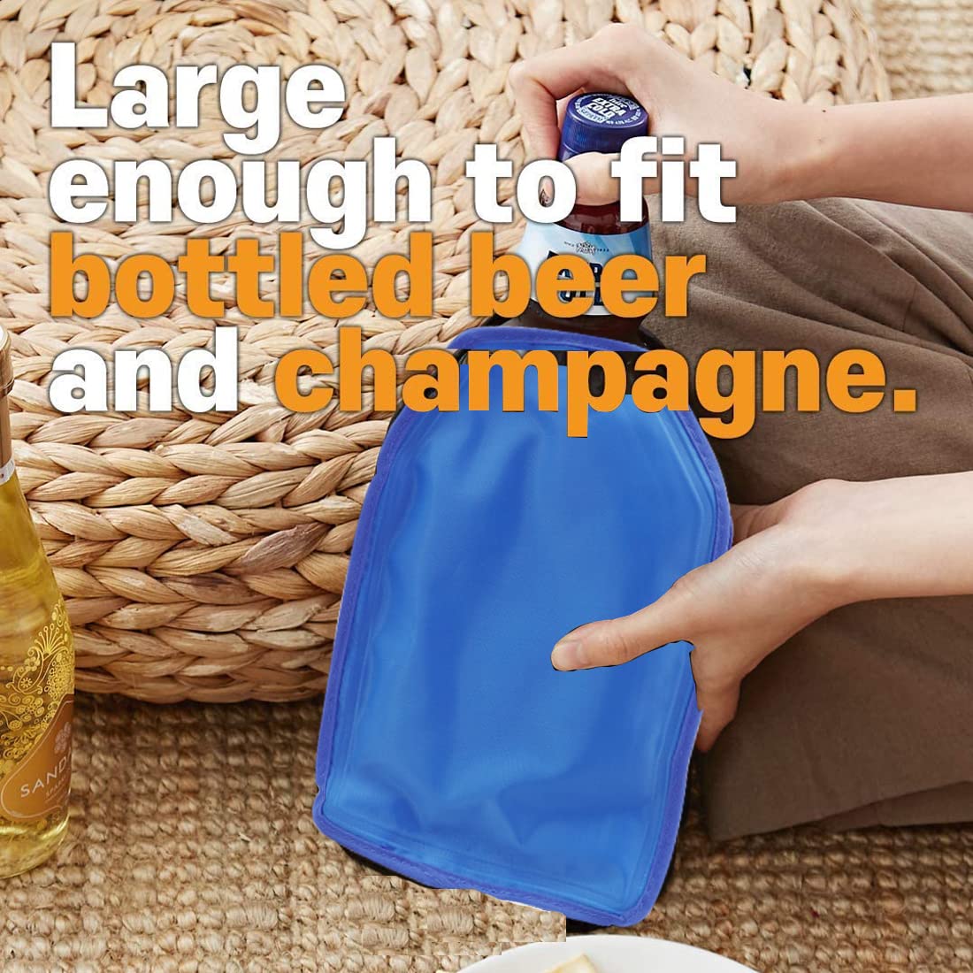 Wine Cooler | Bottle Cooler Fits 750ml and 1.5L Bottle | Wine Chilling Sleeves Ideal For Champagne Wine and Beer(2Pack)