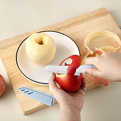 8 Piece Paring knife, 4PCS Paring Knives & 4PCS Knife Sheath, Fruit and Vegetable Knife, Ultra Sharp Kitchen Knife, German Steel Pairing Knife With ABS Handle