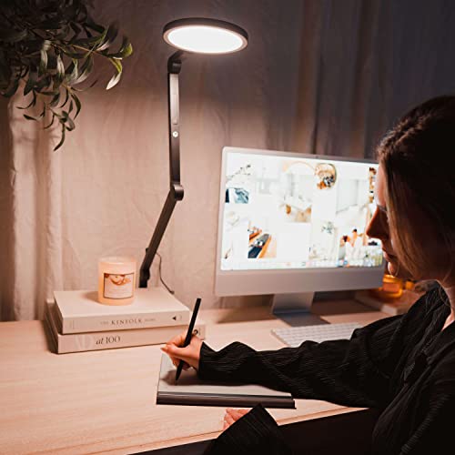 LUME CUBE Edge LED Desk Light (Pack of 2) | Remote Work Swing Arm Desk Lamp with Clamp | Video Conferencing Lighting, Zoom Webcam, Task Light, Table Lamp | Adjustable Brightness, Color Temperature