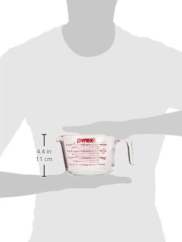 Pyrex (32 Oz) Measuring 4 Cup Glass, Clear, Red