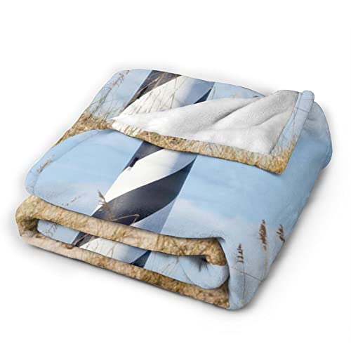 Blanket,Cape Hatteras Lighthouse Towers Over Beach Dunes Ultra-Soft Micro Fleece Throw Blanket Flannel Blankets for Couch Bed Living Room 50"X 40"