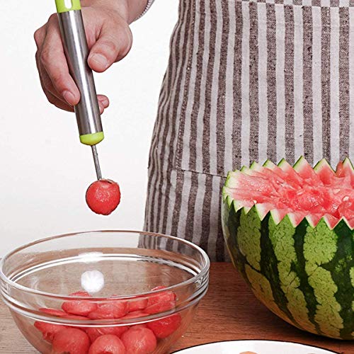 Gayisic 4 PCS Watermelon Slicer Cutter, Fruit Carving Tools Knife Kit , Stainless Steel Fruit Corer Cutter Kit for Ice Cream Melon Fruit Slicer