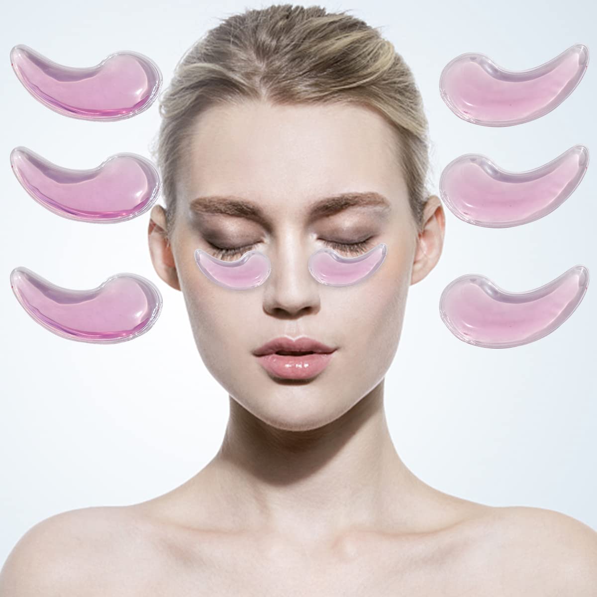Soulagers Eye Pad, Gel Eye Pad, Cooling Eye Pads, Gel Eye Mask,Gel Ice Pack, Cooling Ice Eye Masks, Hot Cold Eye Mask, Eye Ice Pack, Gel Eye Mask for Puffy Eyes, Migraine, Puffiness(6 pcs)