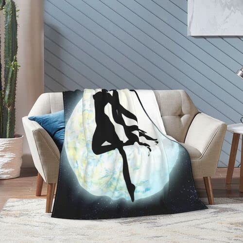 Sai.lor Moon Luna Cat Fleece Blanket Super Soft Plush Throw Blanket 50"X40" Cozy Fuzzy Bed Blankets Microfiber Flannel Blankets for Couch, Bed, Sofa