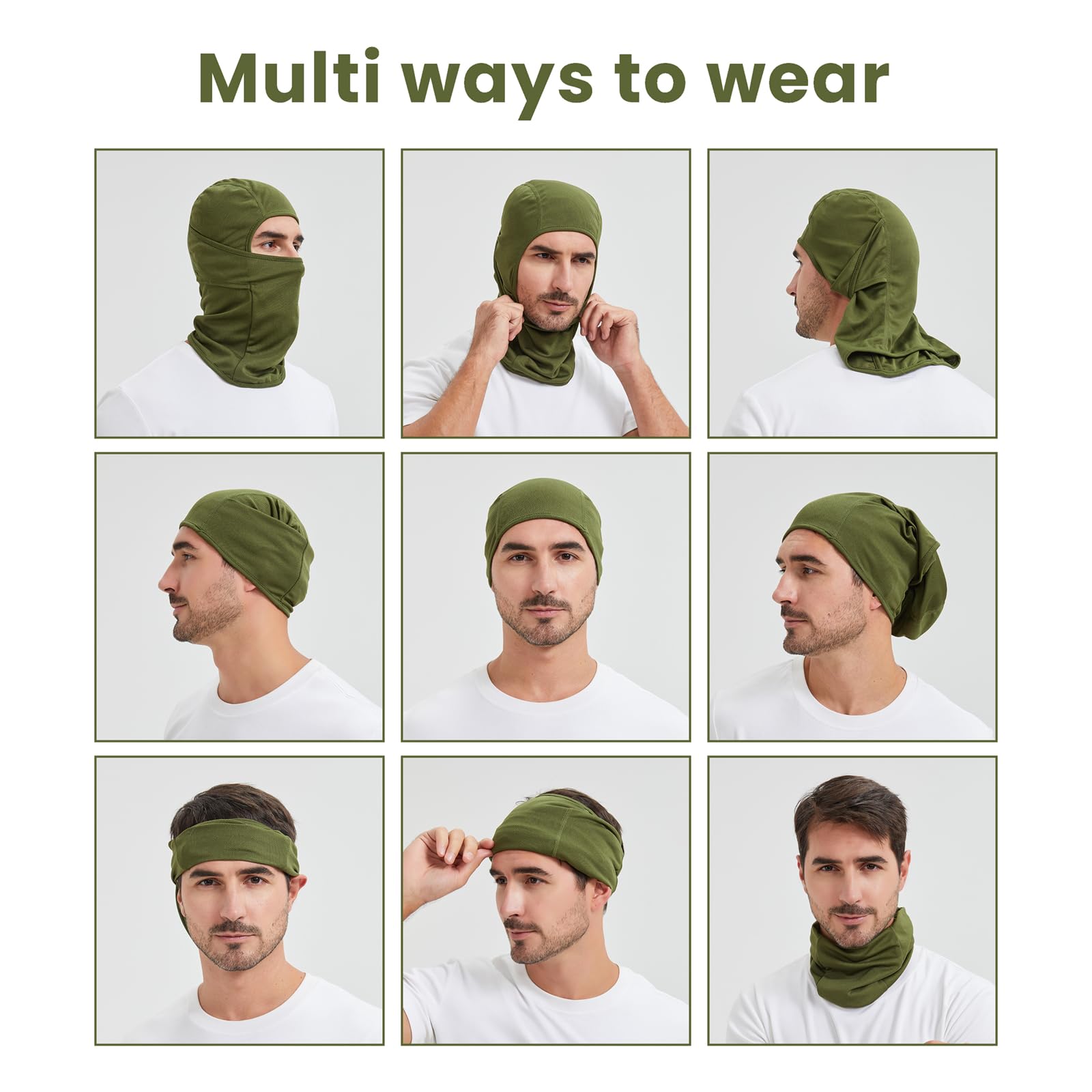 TopTie Breathable Balaclava, Mesh Cooling Full Cover Balaclava for Men Women Cycling Motorcycle Helmet Liner-Black