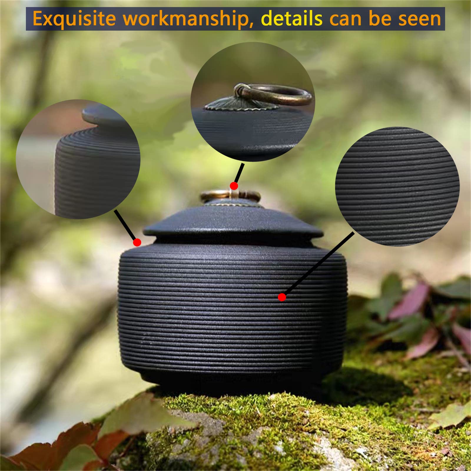 CredKity Ceramics Ashes Urn for Cats,Small Dogs and Human. Cat Urn, Small Dog Urn for Memorying Pets. Sharing Personal Ashes and Belongings with This Love Urn.