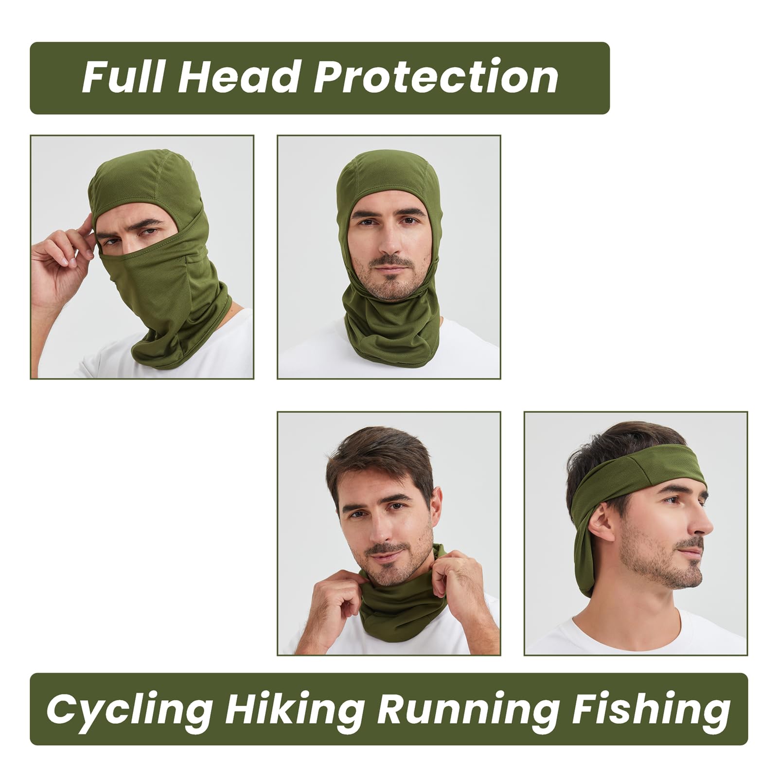 TopTie Breathable Balaclava, Mesh Cooling Full Cover Balaclava for Men Women Cycling Motorcycle Helmet Liner-Black