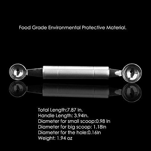 Tandi Double Ended Headed Fruit Icecream Ball Spoon Melon Baller Parisienne Scoop 30mm