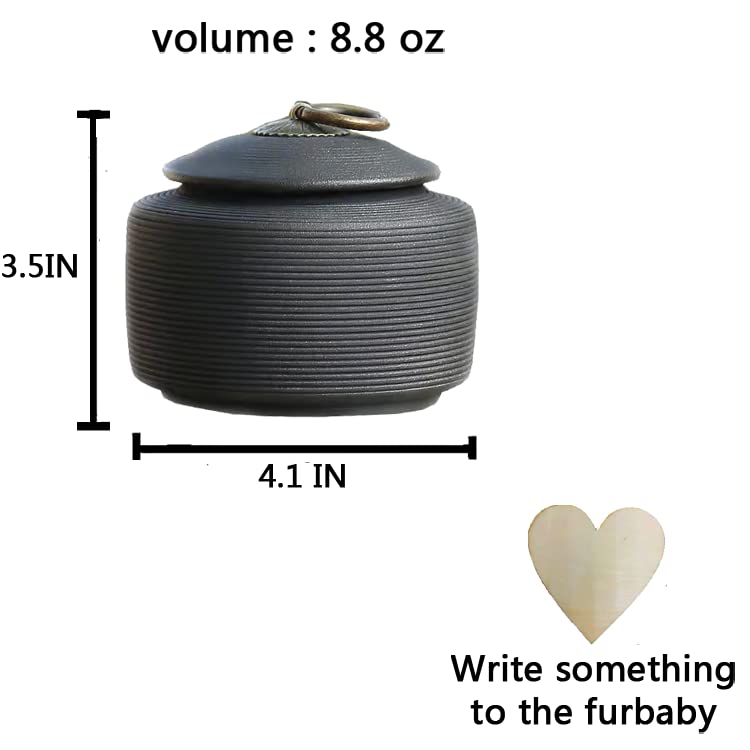 CredKity Ceramics Ashes Urn for Cats,Small Dogs and Human. Cat Urn, Small Dog Urn for Memorying Pets. Sharing Personal Ashes and Belongings with This Love Urn.