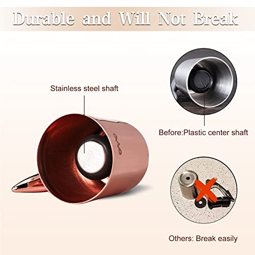 OWO Wine bottle Stopper, Wine Saver with Silicone, Decorative Wine Preserver, Wine Toppers Stopper,Reusable Wine Cork Keeps Wine Fresh(Goldrose, 2 Pack)