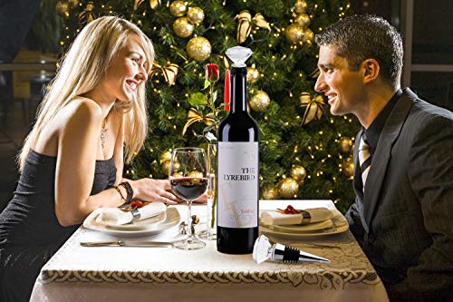 Crystal Wine and Beverage Bottle Stopper Corks for Wine, Made of Zinc Alloy and Glass, Decorative and Reusable Diamond Plug with Gift Box, Multi-Option (2pcs Crystal)