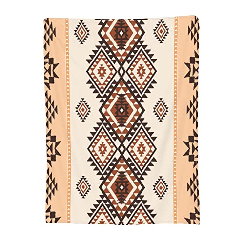 Native American Throw Blanket Boho Style Plush Fleece Flannel Blanket Lightweight Soft for Sofa Couch Bed Living Room Pet Suitable for All Seasons 80"x60"