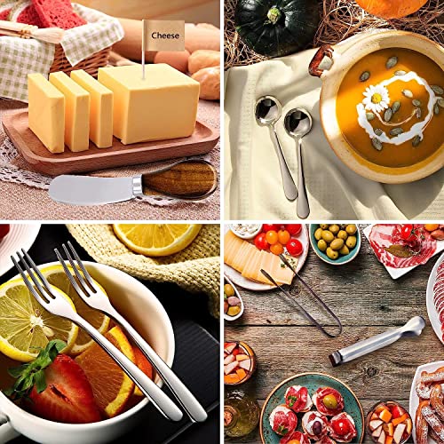 Charcuterie Accessories(25 Psc), Cheese Spreaders For Charcuterie Board, Mini Serving Spoons, Blank Toothpick Flags,Bowl For Christmas Pastry Making,forks And Mini Serving Tongs