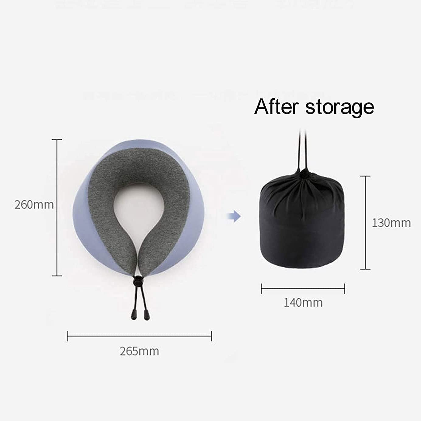 Feilx Travel Pillow - Memory Foam Neck Pillow Support Pillow, Support Cushion U Shaped Portable Travel Pillow for Kids Adults Aircraft Car Train Office